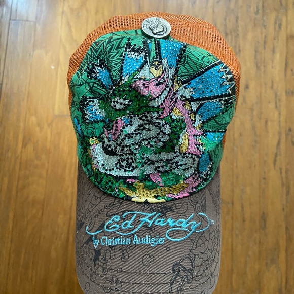 Ed Hardy | Accessories | Vintage Ed Hardy Snapback Hat Minor Flaw Shown ...